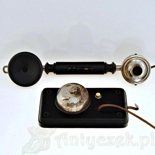 Stary telefon domowy - domofon z epoki Art Deco - Antyczek